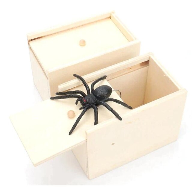 Spider Scare Prank Box Gift Spider in a Box Gag Gift, Hilarious Wooden ...