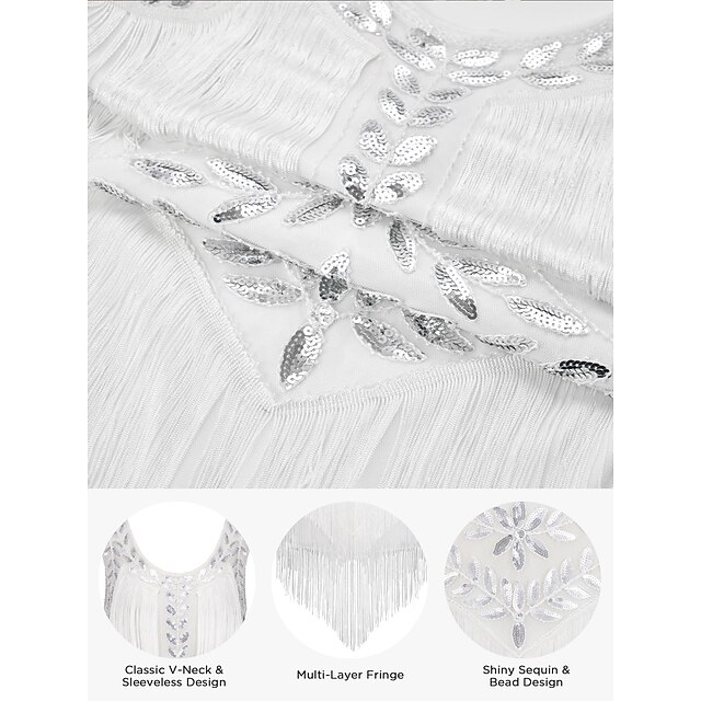 Roaring 20s 1920s Knee Length Flapper Dress Christmas Party Dress ...