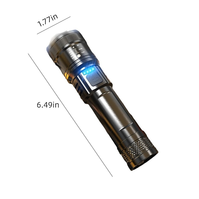 Rechargeable Flashlight High Lumens Powerful Led Flashlight, White ...