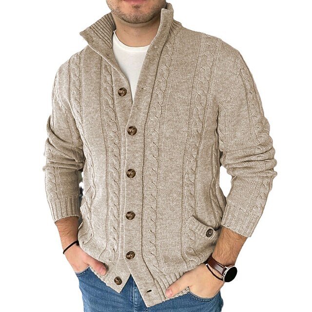 Men's Christmas Sweaters Cardigan Sweater Chunky Cardigan Cable Knit ...