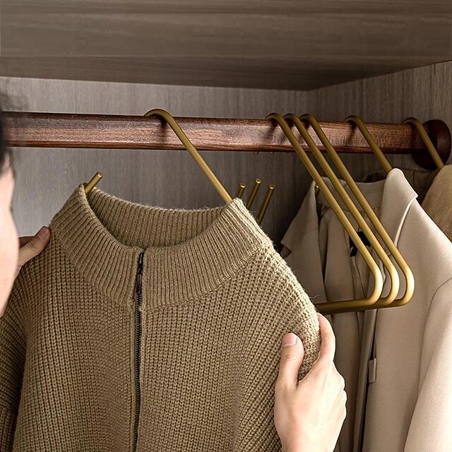 Creative Triangle Clothes Hangers 5pcs Solid Metal Hangers For Coat ...