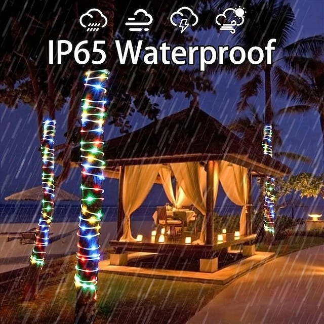 Solar Rope Lights Outdoor Waterproof with Remote Control, 50M-500Led ...