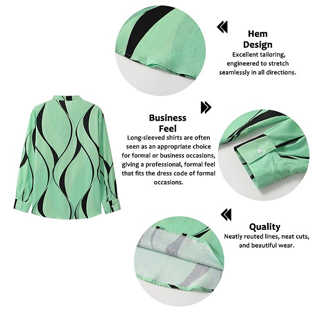 Men's Geometric Pattern Geometry Shirt Button Up Shirt Long Sleeve ...