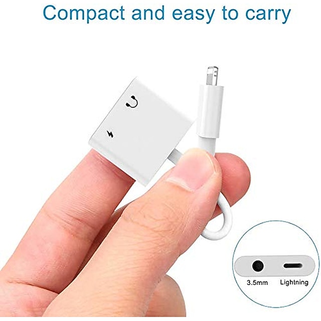 Adapter & Splitter For IPhone Headphones 2 In 1 Dual Interface For ...