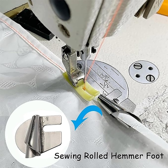 Universal Sewing Rolled Hemmer Foot[3-10mm] - Wide Rolled Hem Pressure ...