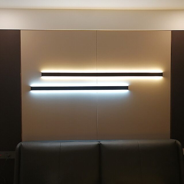 Ultrathin Up and Down LED Wall Lights Single Installation of Two Black ...