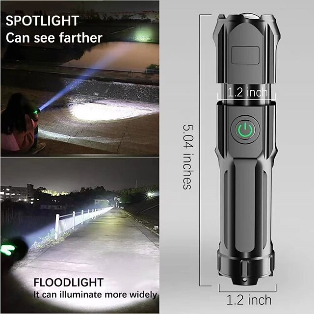 Super Bright ABS Strong Light Focusing Led Flashlight Outdoor Portable ...