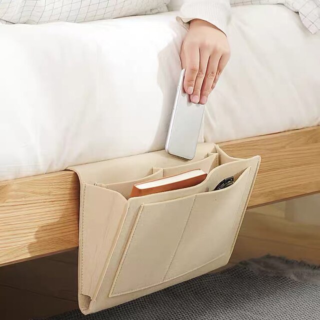 Felt Bedside Storage Bag Pouch Bed Desk Bag Sofa TV Remote Control ...
