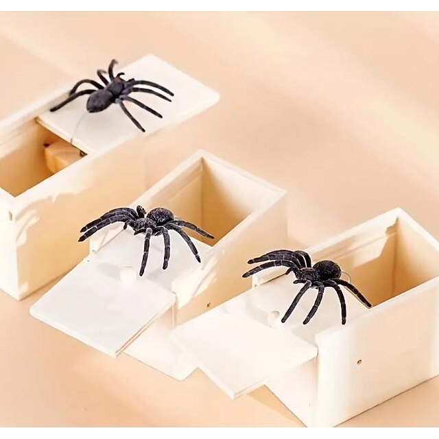 Spider Scare Prank Box Gift Spider in a Box Gag Gift, Hilarious Wooden ...