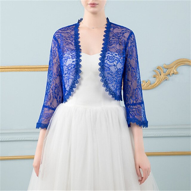 Shawls Women's Wrap Bolero Elegant Bridal Long Sleeve Lace Wedding ...