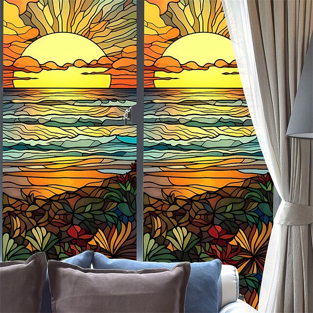 Stained Glass Window Film Colorful Window Stickers Stained Glass ...