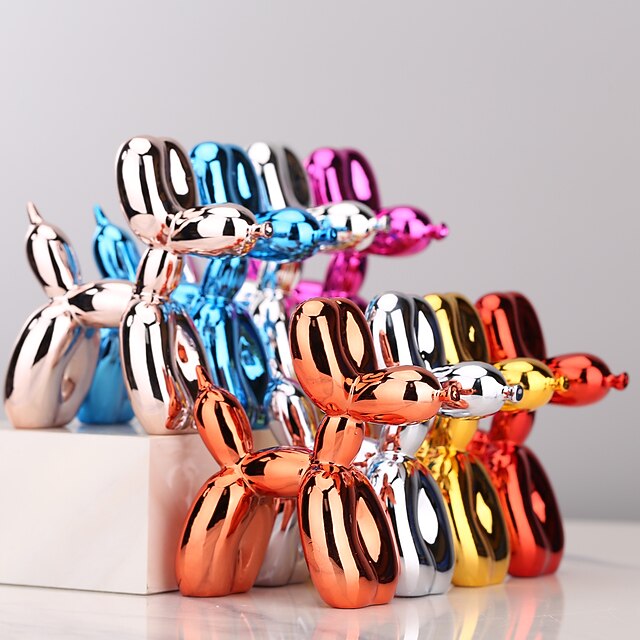 Shiny Balloon Dog Statue Home Decor Modern Art Funky Statues for Coffee ...