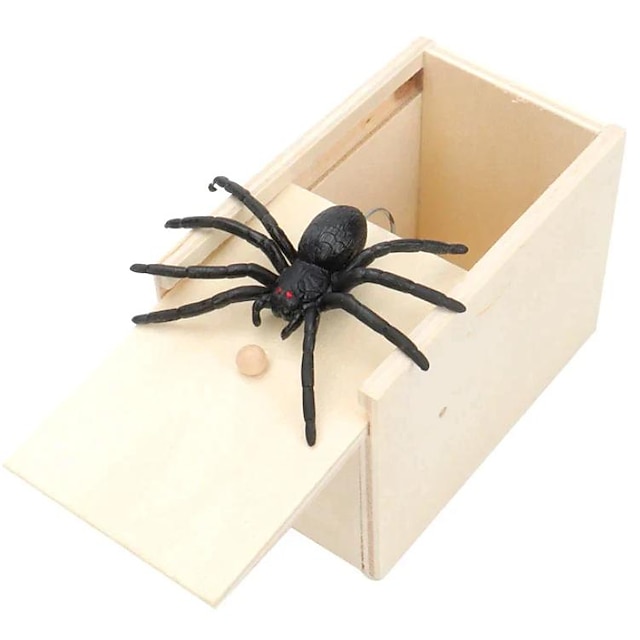 Spider Scare Prank Box Gift Spider in a Box Gag Gift, Hilarious Wooden ...