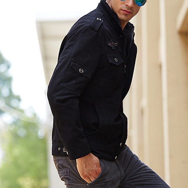 Men's Bomber Jacket Varsity Jacket Tactical Jacket Outdoor Daily Wear ...