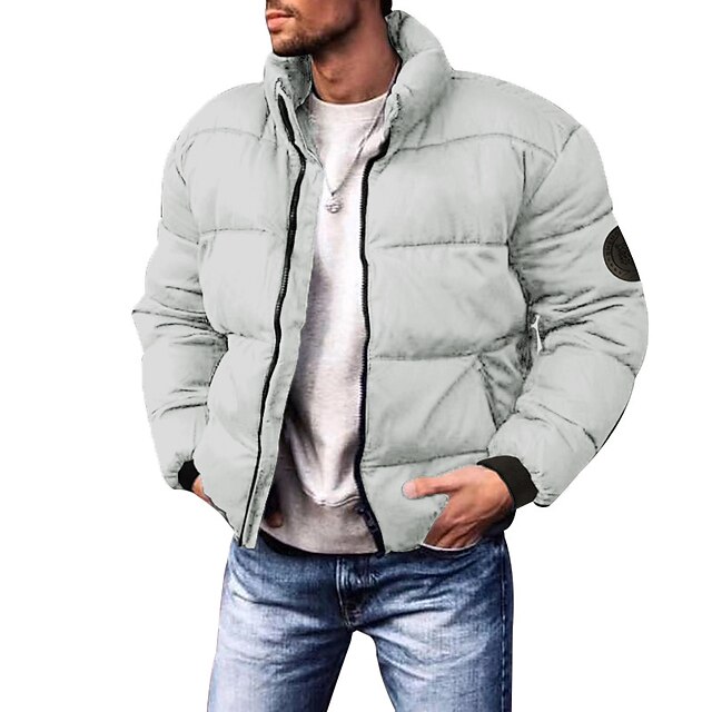 Men's Winter Coat Winter Jacket Puffer Jacket Cardigan Pocket Zipper ...