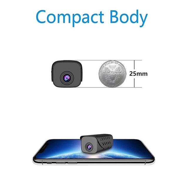 Portable 1080 HD Night Small Camera Mini Surveillance Camera No light ...