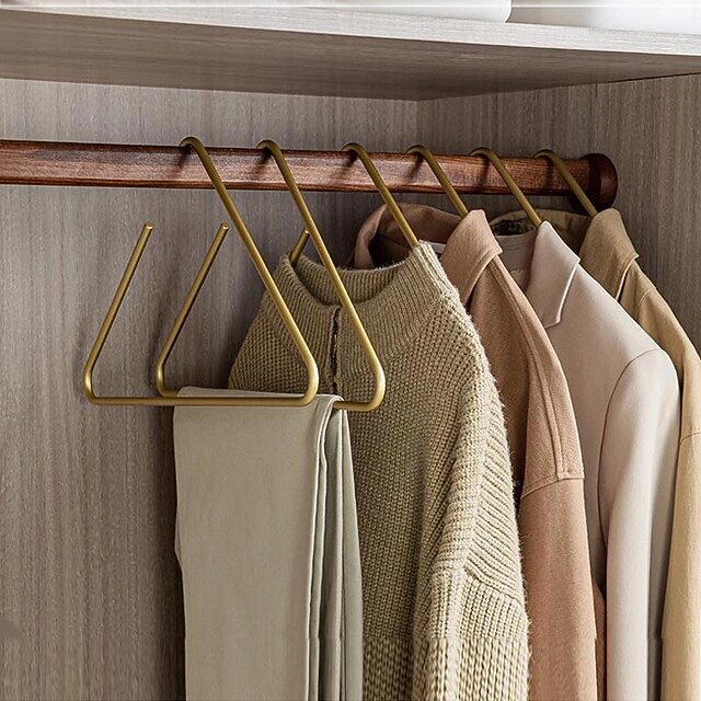 Creative Triangle Clothes Hangers 5pcs Solid Metal Hangers For Coat ...