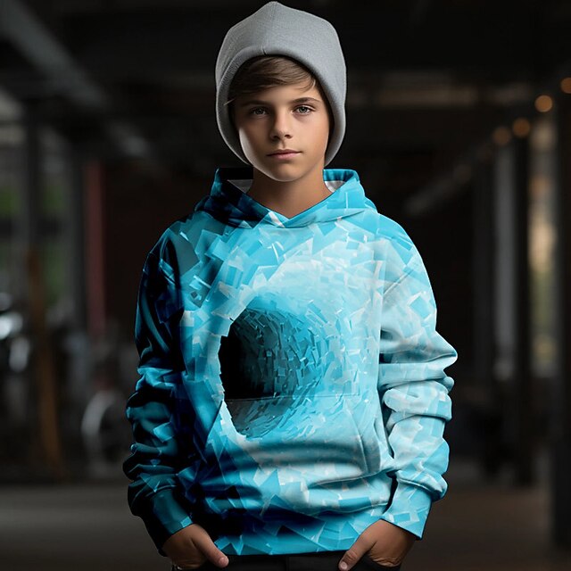 Boys 3D Graphic Hoodie Long Sleeve 3D Print Spring Fall Cool Kids 3-12 ...