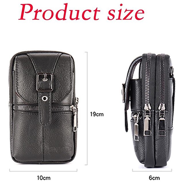Men's Multi Functional Genuine Leather Shoulder Bag Cell Phone ...