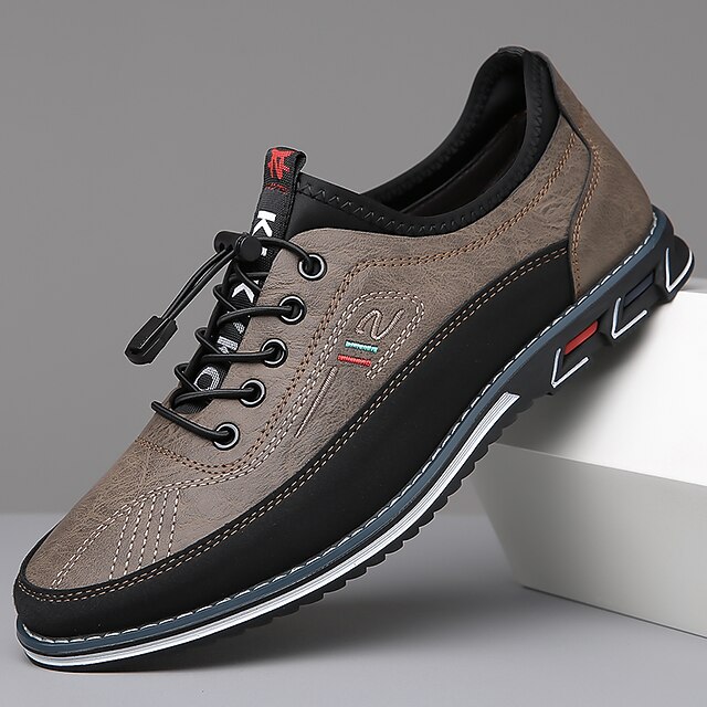 Men's Brown Casual Sneakers with Lace-Up Design – Comfortable Non-Slip ...