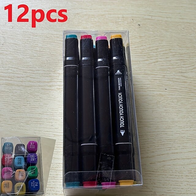 12-262 stuks kleur kunst markers dubbelzijdige schets markers set voor ...