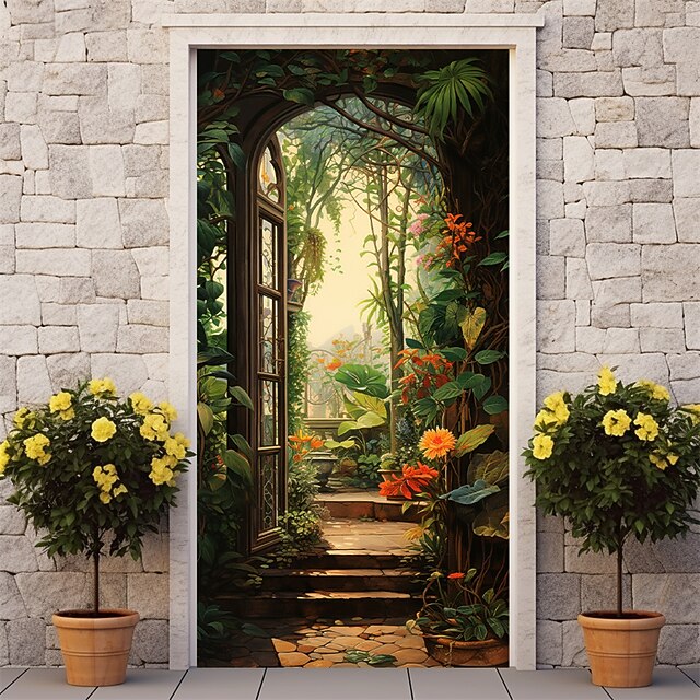 Floral Forest Door Covers Door Tapesty Door Curtain Decoration Backdrop ...