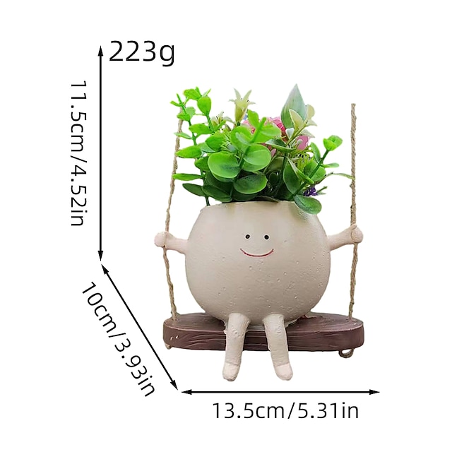 Garden Plant Pot With Small Rocking Chair Design, Made Of Resin ...