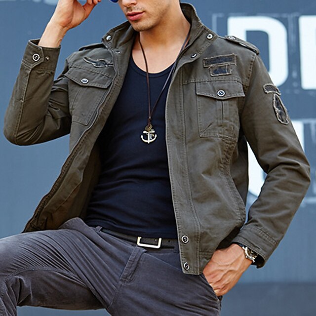 Men's Bomber Jacket Varsity Jacket Tactical Jacket Outdoor Daily Wear ...