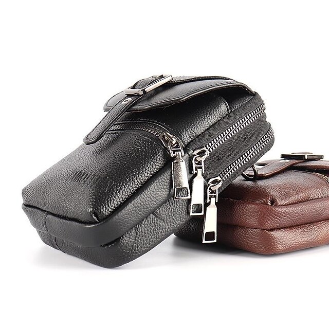Men's Multi Functional Genuine Leather Shoulder Bag Cell Phone ...