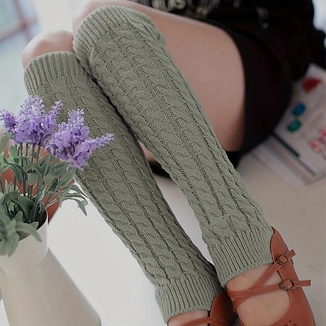 Thermal Knitted Leg Warmer, Cute Knee High Socks, Winter Preppy Style Thermal Baggy Leg Warmer ...