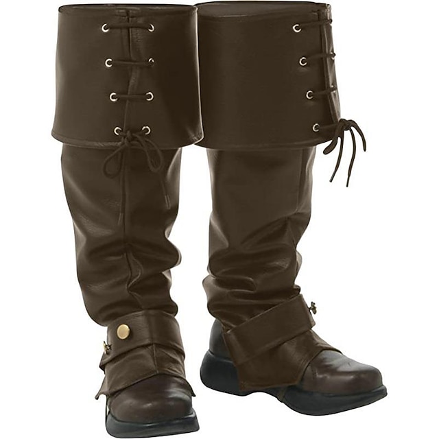 Retro Vintage Medieval Renaissance Gaiters Boot Covers Pirate Viking ...