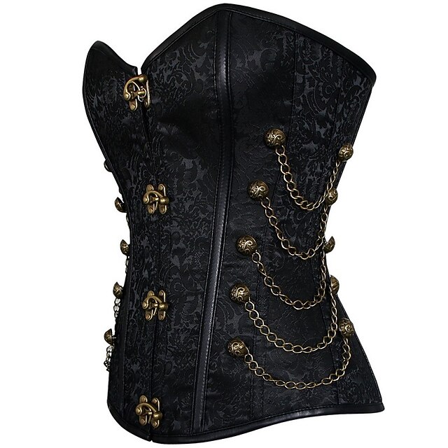 Steampunk Corset Thong 2 PCS Set Punk & Gothic Overbust Corset Cosplay ...