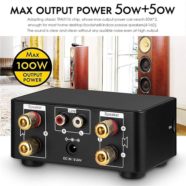 Bluetooth Digital Mini Amplifier 50WX2 Power Amplifier Board Bluetooth ...