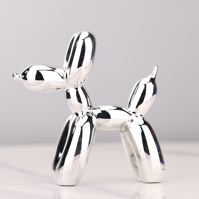 Shiny Balloon Dog Statue Home Decor Modern Art Funky Statues for Coffee ...