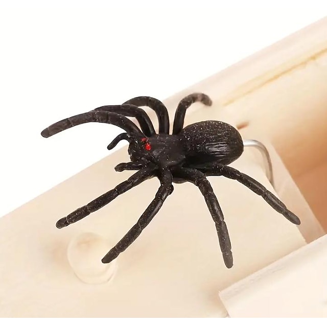 Spider Scare Prank Box Gift Spider in a Box Gag Gift, Hilarious Wooden ...