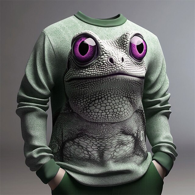 Men's Graphic Frog Sweatshirts Golf Pullover Sweatshirt Long Sleeve ...