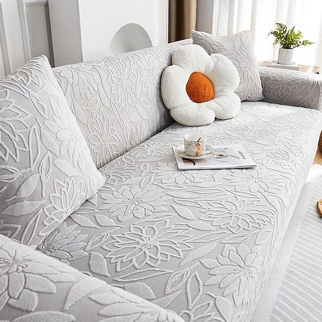 Floral Jacquard Sofa Cover Stretch Slipcovers Soft Durable Couch Cover ...