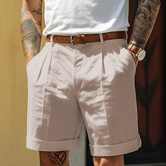 Men's Shorts Linen Shorts Dress Shorts Summer Shorts Pleated Shorts ...
