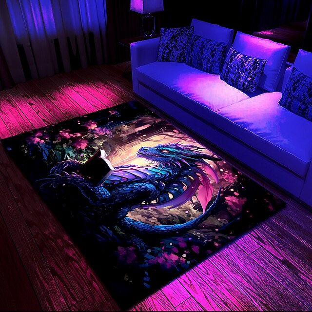 Blacklight Rug UV Reactive Glow in the Dark Area Rug Kitchen Mat Non ...