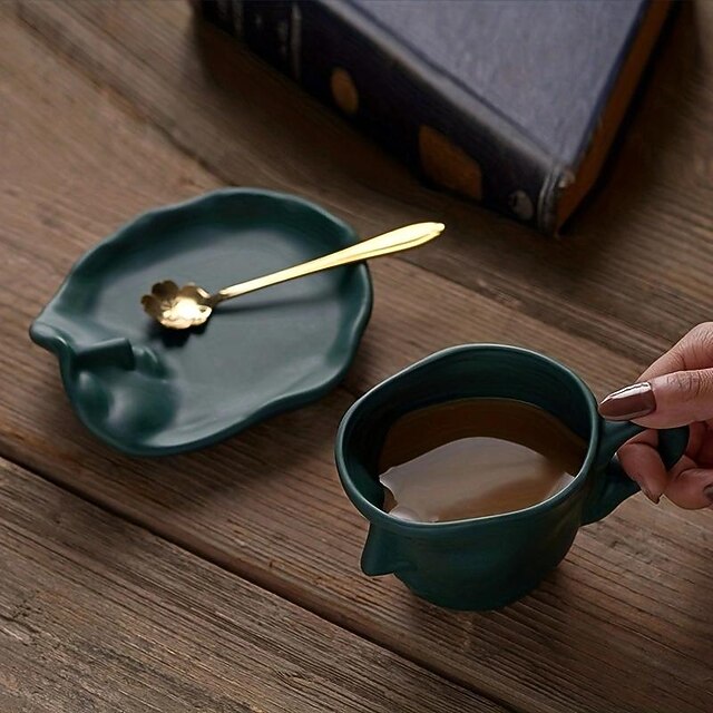 Unique Face Shaped Water Cup With Saucer, Creative Coffee Cup Set ...