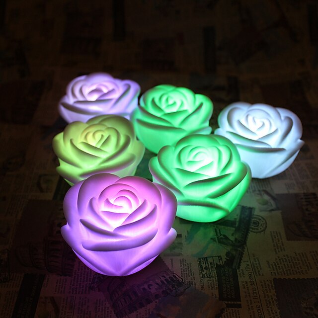 LED Rose Night Light Holiday Party Light Rose Valentine's Day Wedding ...