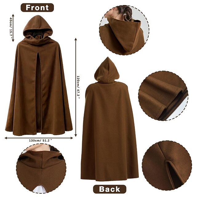 Holloween Costume Renaissance Hooded Cloak - Hobbit Cloak Medieval Ranger Cloak,Cosplay Cape for ...
