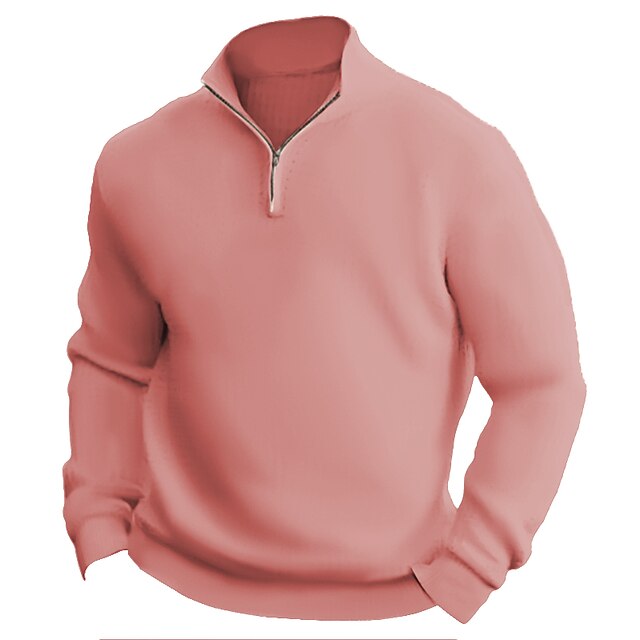 Men's Pullover Sweater Jumper Knit Sweater Ribbed Knit Regular Knitted ...