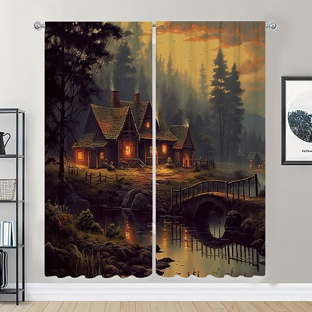 2 Panels Fantasy Room Curtain Drapes Blackout Curtain For Living Room ...