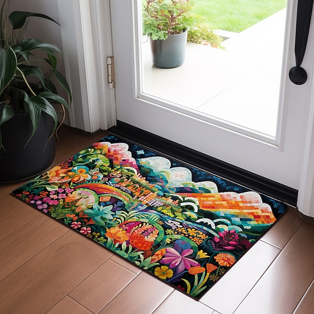 Colorful City Doormat Floor Mats Washable Rugs Kitchen Mat Non-Slip Oil ...