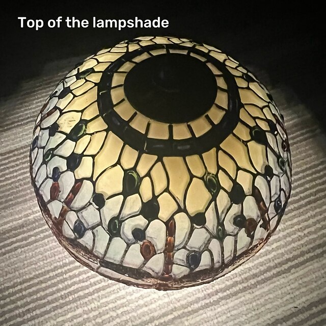 Dragonfly Table Lamp, Resin Handcraft Night Light Simulated Stained ...