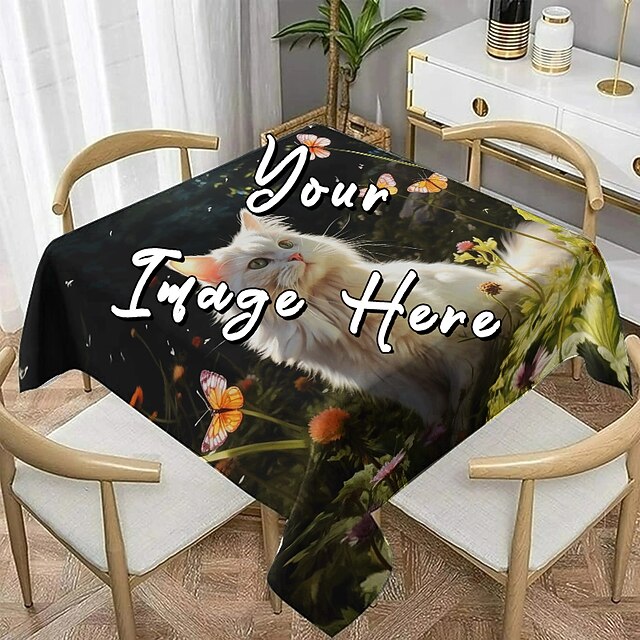 Custom square tablecloth Custom Photo Design Tablecloth Personalized ...