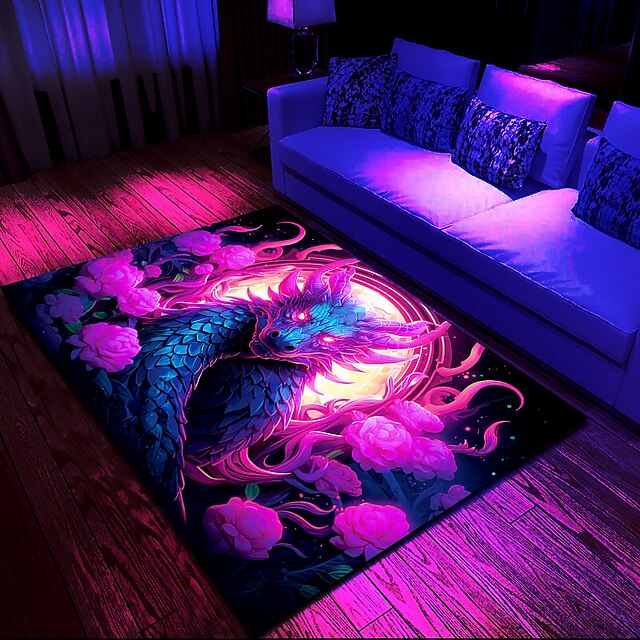 Blacklight Rug UV Reactive Glow in the Dark Area Rug Kitchen Mat Non ...