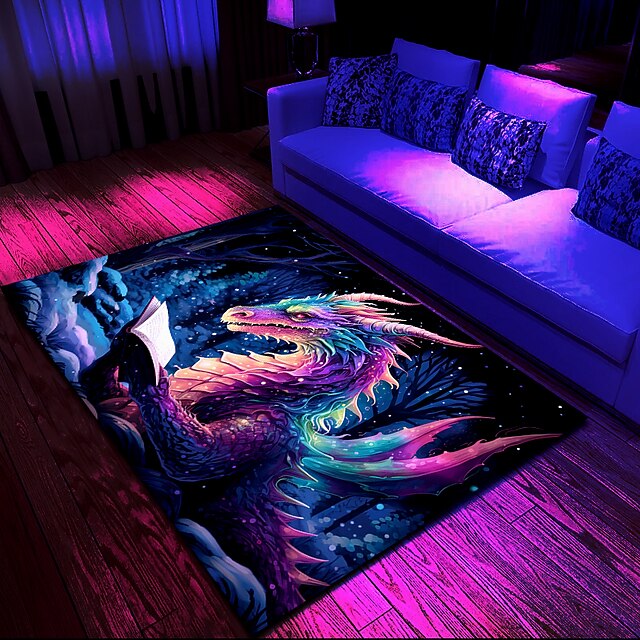 Blacklight Rug UV Reactive Glow in the Dark Area Rug Kitchen Mat Non ...