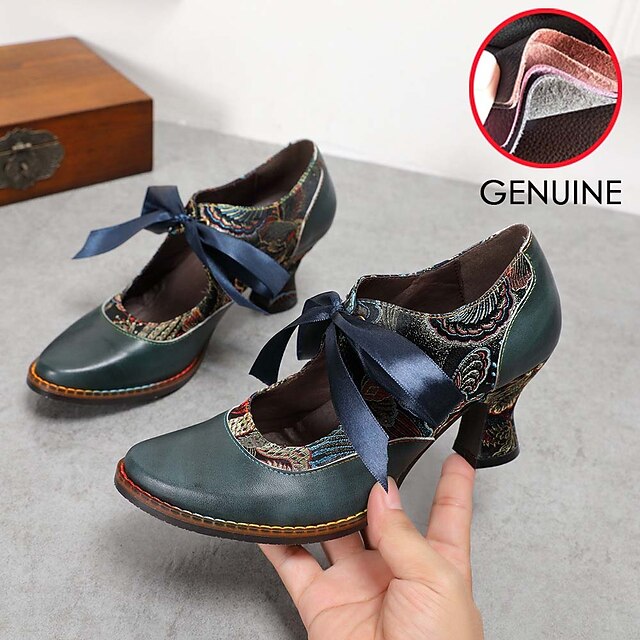 Women's Heels Pumps Boho Bohemia Beach Handmade Shoes Vintage Shoes ...